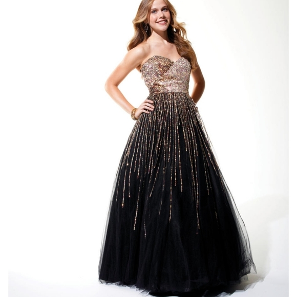 Terani Couture | Dresses | Nwt Terani Couture Black Sequin And Tulle ...